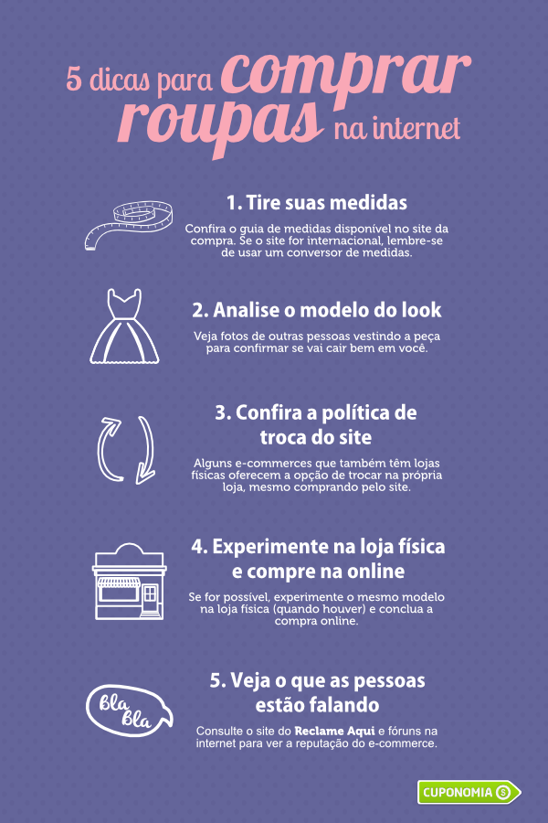 5 Dicas para não errar na hora de comprar roupas pela internet